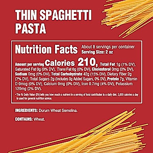 Rao's Homemade Spaghetti Pasta, 16oz, Traditionally Crafted, Premium Quality, From Durum Semolina Flour, Traditional Bronze Die Cut, Imported from Italy