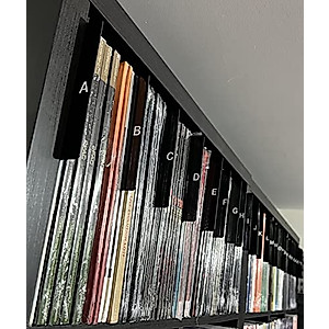 Acrylic DIY Kit [Do-it-Yourself] A to Z Piano Black High Gloss Premium 2mm LP Vinyl Record Dividers [12-inch Tabbed Glossy 12in. Album Organizers A-Z Heavy Duty Professional 33 RPM