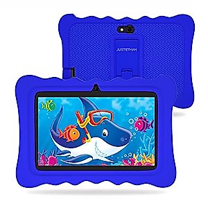 Justethan Android Tablet, 7 Inch Edition Tablets, 2+32GB, Android 9.0, WiFi, Dual Camera, Parental Control, Preloaded Learning & Training Apps, Games with Proof Case(Blue)…