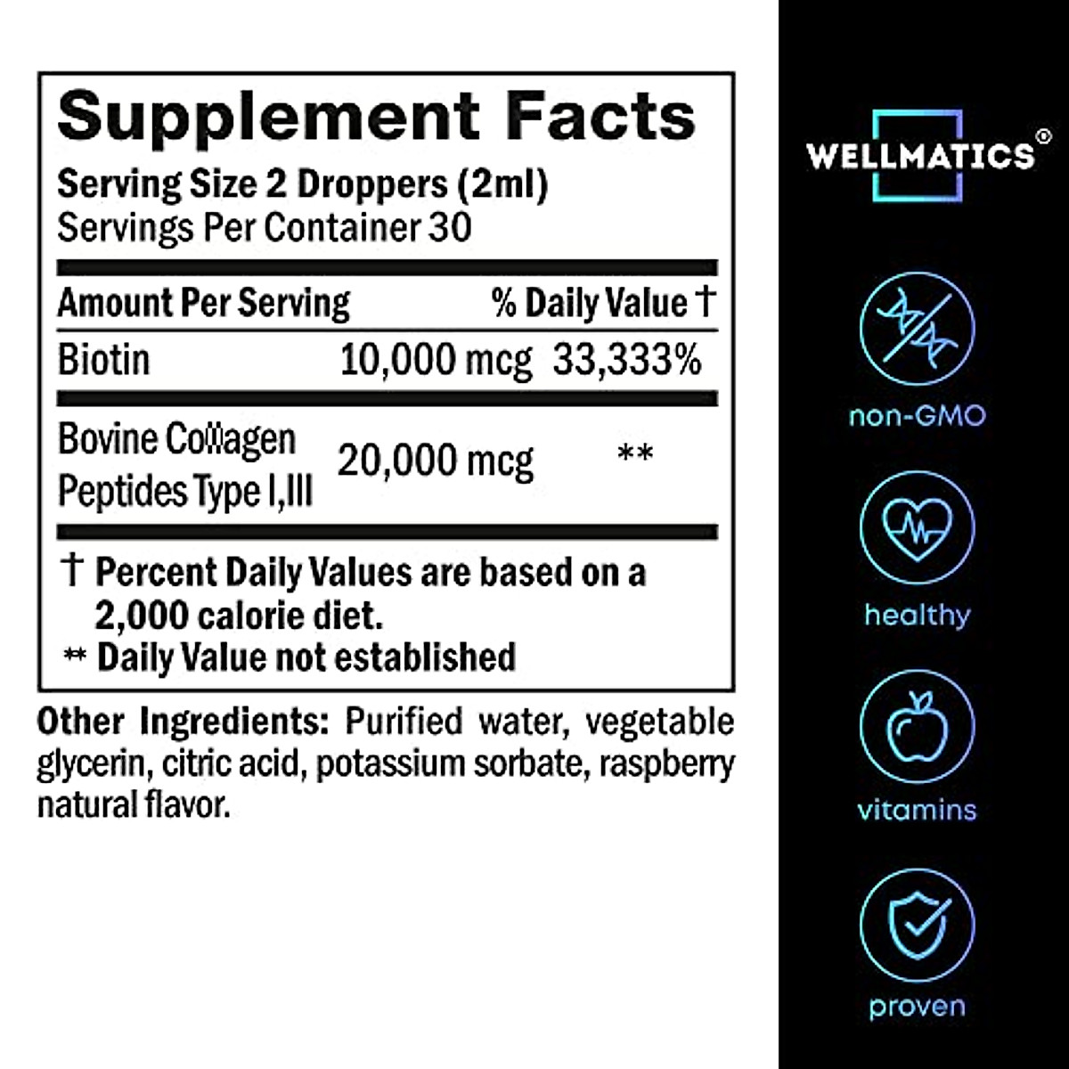 Biotin & Collagen Drops - Premium Hair Growth Treatment - Liquid Collagen for Women & Men - Made in USA - Biotin Vitamins for Hair, Skin and Nails - Hair Loss Biotin and Collagen Supplement - 2 fl oz