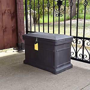 RTS Home Accents Parcelwirx Premium Horizontal Delivery Box with Hinged Lid and Smart Lock, Graphite