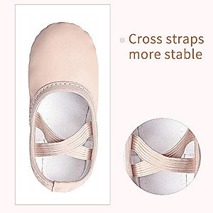 Stelle Girls Ballet Shoes Boys Toddler Soft Leather Dance Slippers for Toddler/Little Kid/Big Kid(Ballet Pink,8MT)