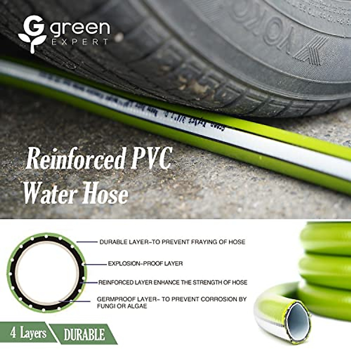 Water Draining Kit by Green Expert, 1/4HP Sump Pump with 25FT Garden Hose, Max 1600GPH High Performance for Quickly Water Removal in Pools Hot Tub Spas Garden Pond Flooded House