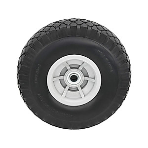 10" Flat Free Solid Tire Wheel，for Dolly Handtruck Cart，10" Flat Free Tires Air Less Tires Wheels with 5/8" Center - Solid Tire Wheel for Dolly Hand Truck Cart/All Purpose Utility Tire on Wheel