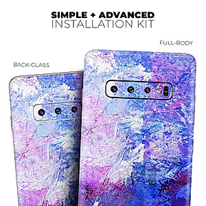DesignSkinz Abstract Blue & Pink Surface Protective Vinyl Decal Wrap Skin Cover Compatible with The Samsung Galaxy S20 (Screen Trim & Back Glass Skin)