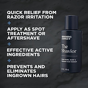 Grooming Lounge the Shavior Post Shave Remedy - Calms Inflammation and Irritation - Prevents and Eliminates Ingrown Hair - Effective Spot Treatment - No Paraben and Sulfate - Cruelty Free - 3 oz