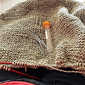 OIATAIO-12 PCS Large-Eye Blunt Needles, Stainless Steel Yarn Knitting Needles, Sewing Needles for Hand Sewing, Crafting Knitting Weaving Stringing Needles, Perfect for Finishing Off Crochet Projects