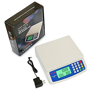 30kg x 1g Electronic Computing Scale, Large Kitchen Scale, LCD Digital Commercial Food Produce Scale 66LB Capacity with AC Adapter for Meat Weighting Stores Restaurant Market