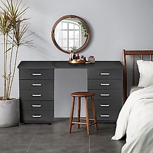 TUSY 5 Storage Drawers, Dresser with Cabinet Storage, Mobile Chest of Drawers for Bedroom,Home Office, Living Room