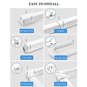 WEETALL 4'' 16 Ft Mini Split Line Set Cover with Flexible Pipe, Upgrade PP Heat-Resistant & Paintable, Central AC and Heat Pumps-Full Set, No Other Parts Needed