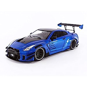 Solido S1805801 1:18 2020 Nissan GT-R (R35) with Liberty Walk Body Kit 2.0-Metallic Blue Collectible Miniature car