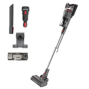 EUROTO Cordless Vacuum Cleaner, Water Tank&Mop, 2-in-1 Powerful Stick Vacuum - 300W 24KPa, 35min Runtime Lightweight Vacuum Cleaners - Telescopic Tube and Detachable Battery Handheld Vacuum