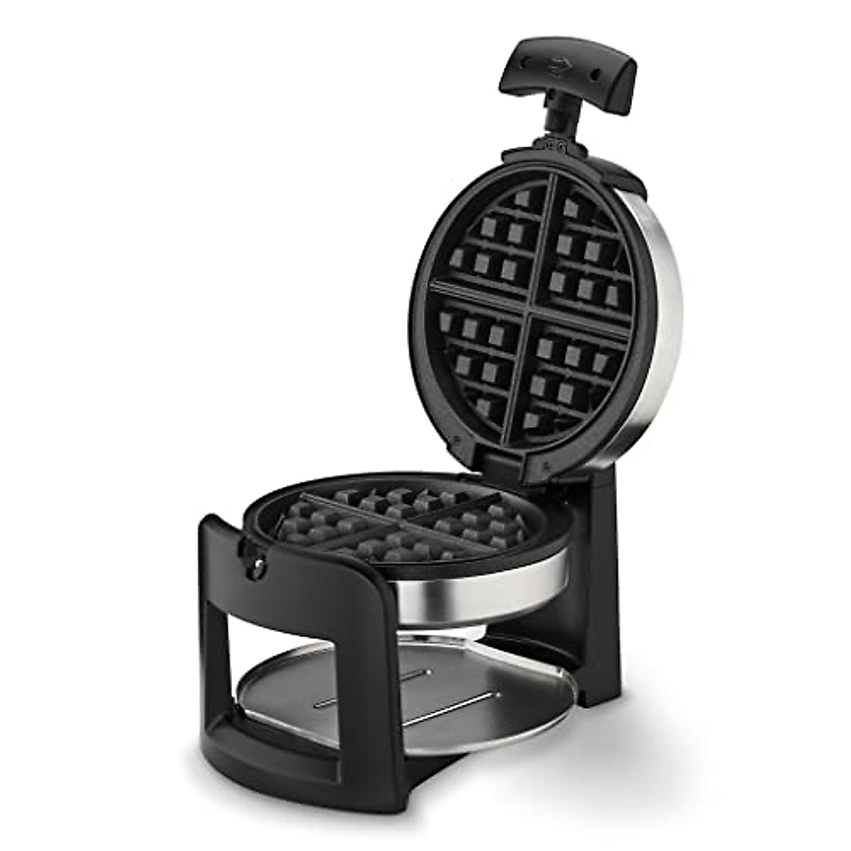 Cuisinart WAF-F30 Round Flip Belgian Waffle Maker, Black/Silver, 1 inch thick