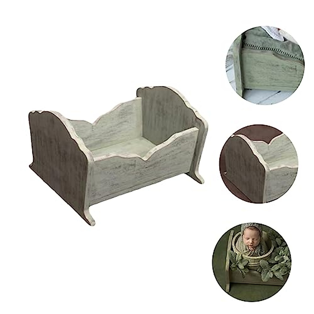 ibasenice 1pc Cot Photo Props Newborn Props Newborn Crib Wood Crib Wooden Crib Prop Baby Photo Prop Crib Photo Prop Baby Photo Crib New Born Photo Crib New Born Photography Crib Wooden Baby