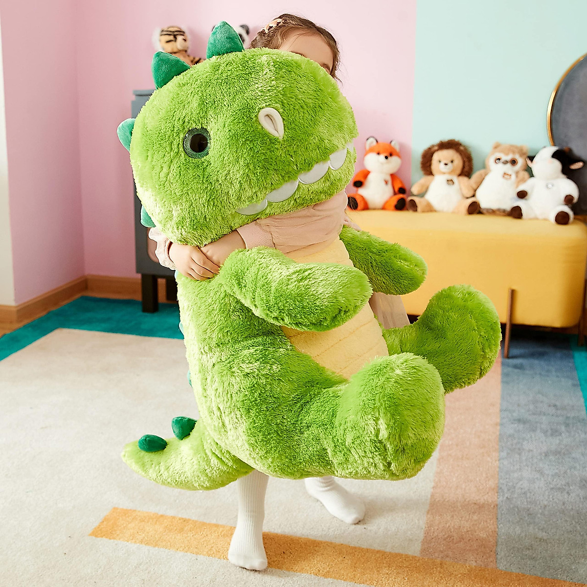 IKASA Large Dinosaur Stuffed Animal Plush Toy,Giant T-Rex Cute 23" Jumbo Soft Toys,Huge Big Size Fluffy Plushy Fat Plushie,Gifts for Kids