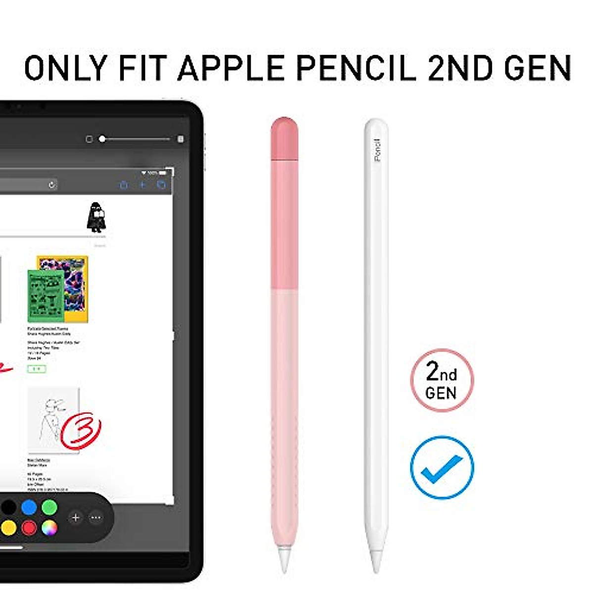 Apple Pencil 2nd Generation Case + 2 Pack Apple Pencil Tips