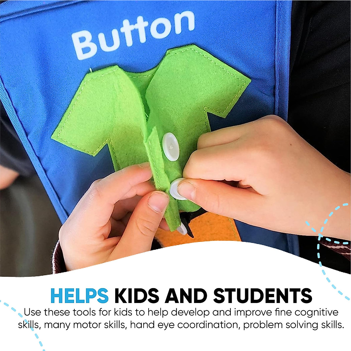 SENSORY4U Learning to Dress Busy Board Cards - Fine Motor Skills for Early Education Kids to Help Learn Basic Life Skills