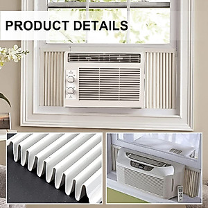 Window Air Conditioner Side Panels with Frame, 2023 New Air Conditioner Accessories Room AC Accordion Filler Curtain Kit Replacement, Adjustable Insulation AC Side Panel Include Frames
