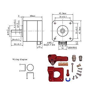 Sunhokey Dual Gear Extruder, Aluminum Dual Drive Extruder Upgrade Kit , Compatible with Creality Ender 3 CR10 CR-10 Pro CR-10S, Drive Feed for 3D Printer 1.75mm Filament