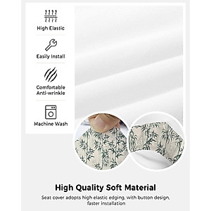 Double Love Asian Japanese 2 Pieces Computer Office Chair Covers Set,Stretchable Desk Rotating Chair Seat Cushion Slipcover Back Cover Chinese Retro Rustic Oriental Traditional Farmhouse Ink Painting