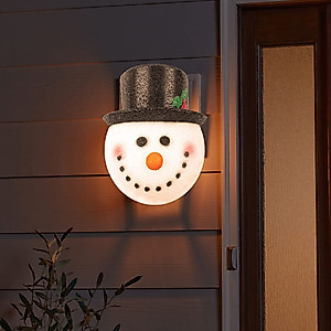 Hourleey 2 Pack 12 Inch Snowman Christmas Porch Light Covers, Outdoor Christmas Decorations, Holiday Snowman Light Covers for Porch Lights, Garage, Front Door