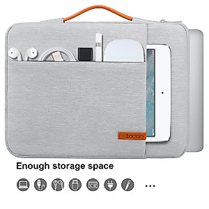 Lacdo 360° Protective Laptop Sleeve Case for 15 inch New MacBook Air M3 A3114 M2 A2941 2024-2023, 15 inch MacBook Pro A1990 A1707, Dell XPS 15 Plus 2022-2020 Computer Bag, Water-Resistant, Gray