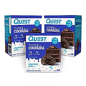Quest Nutrition Chocolate Cake Frosted Cookies, 8 Count(Pack of 3)
