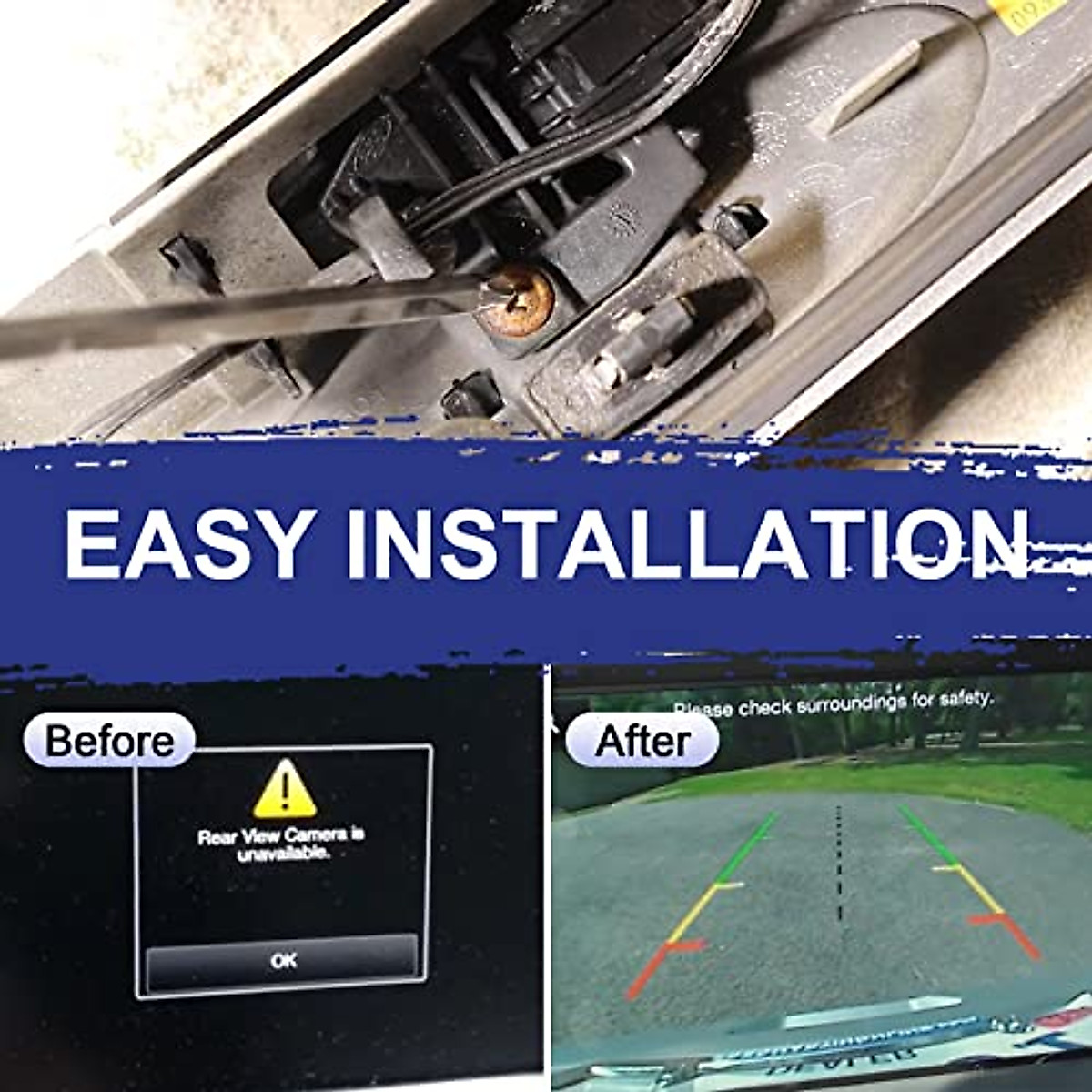 AUTOBABA Backup Camera Safety Rear View Park Assist Back Up Camera Compatible with 2014 2015 2016 Ford Escape Replace Number OE# EJ5Z-19G490-A EJ5Z19G490A GJ5T19G490AD GJ5T-19G490-AB 590-419