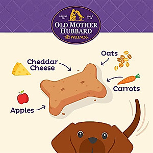Old Mother Hubbard by Wellness Classic Bac'N'Cheez Natural Dog Treats, Crunchy Oven-Baked Biscuits, Ideal for Training, Small Size, 20 ounce bag