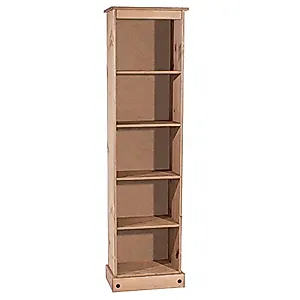 Furniture Dash - Narrow Bookshelf - Corner Shelf - Storage Cabinet - Laundry Room Organization - Shelves - 18.11" W, 7.87" D, 69.29" H - 24.21lb (Antique Brown)