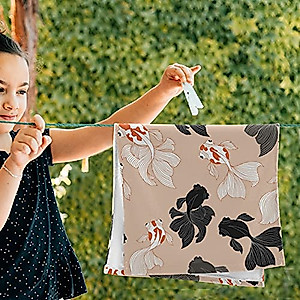 susiyo Goldfish Hand Towels Set of 2 Luxury Print Decorative Bathroom Towels Super Soft Highly Absorbent Multipurpose Towels for Yoga Gym Spa Hotel Bathroom Kitchen 28x14 Inch