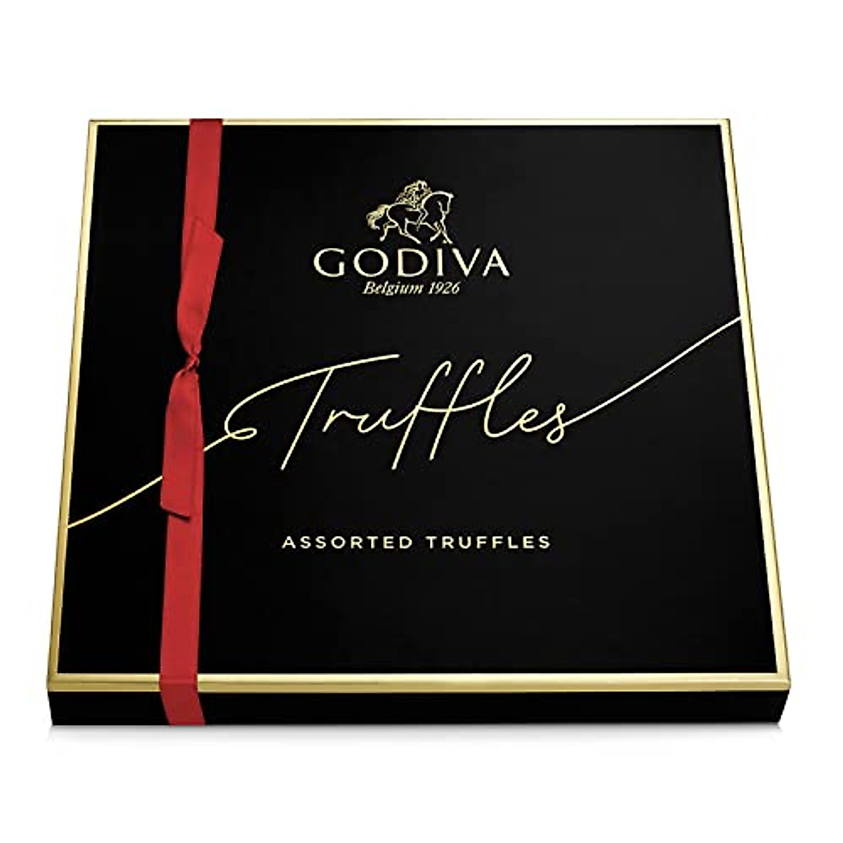 Godiva Chocolatier Signature Truffles Gift Box with Red Ribbon – 36 Piece Assorted Milk, White and Dark Chocolate Truffles with Gourmet Fillings - Unique Gift for Chocolate Lovers