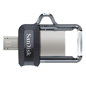 SanDisk Ultra (Two Pack) Dual Drive m3.0 for Android Devices and Computers Flash Drive Bundle with Everything But Stromboli Lanyard (128GB 2 Pack)