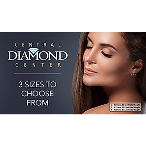 Central Diamond Center Lab Grown Round Diamond Earrings Sterling Silver, 14K Gold Post 0.30ctw (0.28-0.33ctw) Platinum Plated