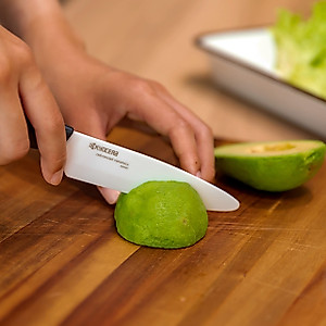 Kyocera Advanced Ceramic Revolution Series 4.5-inch Utility Knife, White Handle, White Blade