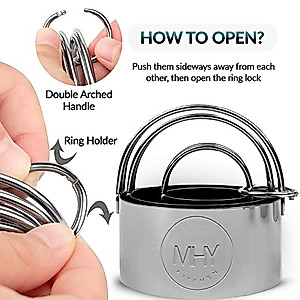 MHY KITCHEN Biscuit Cutters for Baking - Set of 3 Premium Quality Stainless Steel Circle Cookie Cutters with Double Handles for Round Cookies, Donuts and Dough Cutting - Professional Baking Dough Tool