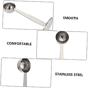 KITANDOVE 2pcs Powder Hammer Measuring Spoon Coffee Bean Pressers Coffee Machine Dual-use Coffee Spoon Coffee Hand Tampers Tea Spoon Tool Coffee Beans Stainless Steel Tampers Silver