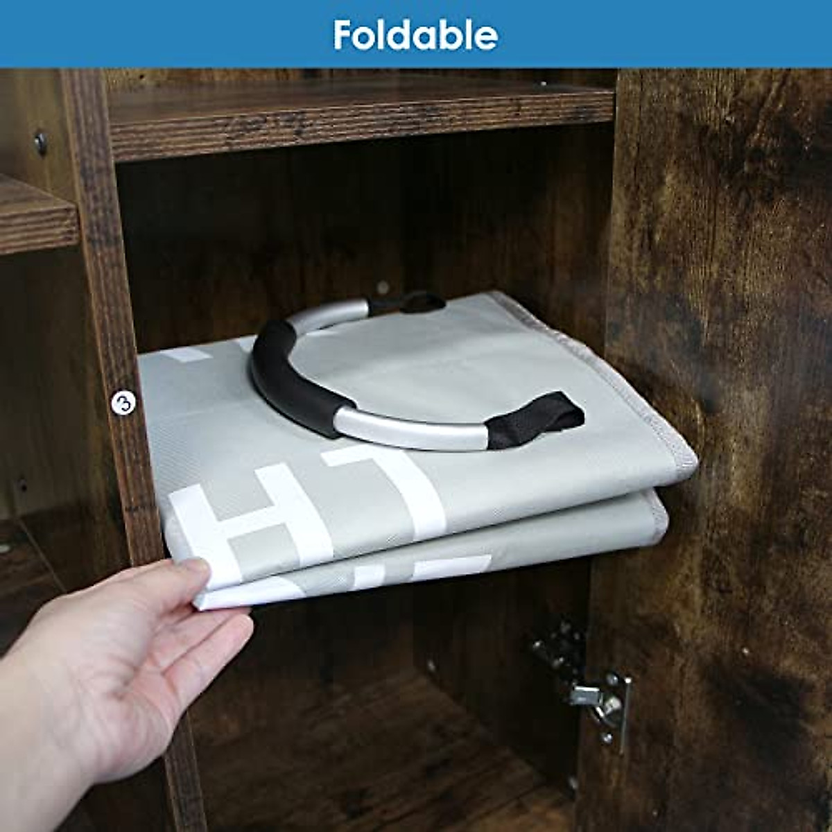 Hampers for Laundry 2 Compartment, Narrow Laundry Basket with Handle, Hampers for Clothes,Baby Laundry Separator Hamper,Foldable Hamper with Divider Hamper for Dorm Room, Grey