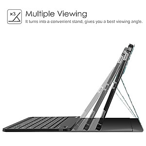 Fintie Keyboard Case for Samsung Galaxy Tab S8 Plus 2022/S7 FE 2021/S7 Plus 2020 12.4 Inch with S Pen Holder, Slim Stand Cover Detachable Wireless Bluetooth Keyboard, Emerald Illusions
