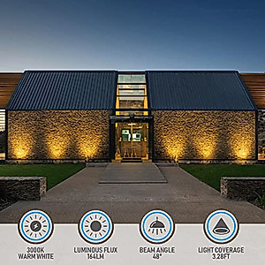 LEONLITE Low Voltage LED Landscape Spotlight, 12V AC/DC Die-cast Aluminum Low Voltage Garden Lights, CRI90+ Waterproof for Outdoor Yard Bush Lighting, Bronze, 3000K Warm White, Pack of 6