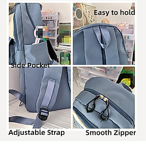 Zesenko Aesthetic Kawaii Back to School Bookbag Large Capacity Backpack for Teen Girls with Cute Pendant Daypack (pink)