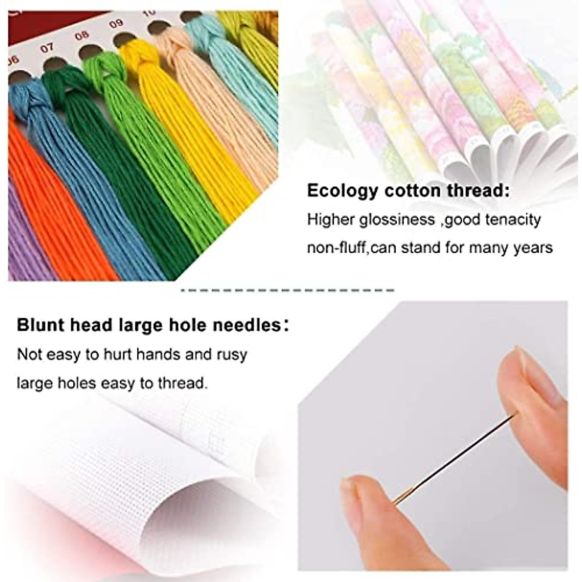 Eiazuiks Stamping Cross Stitch Kit, Moon Counting Cross Stitch Kit for Adult Beginners, Full Line DIY Cross Stitch Stitching Kit for Home Decor Cross Stitch Patterns 11.8x15.7 inches