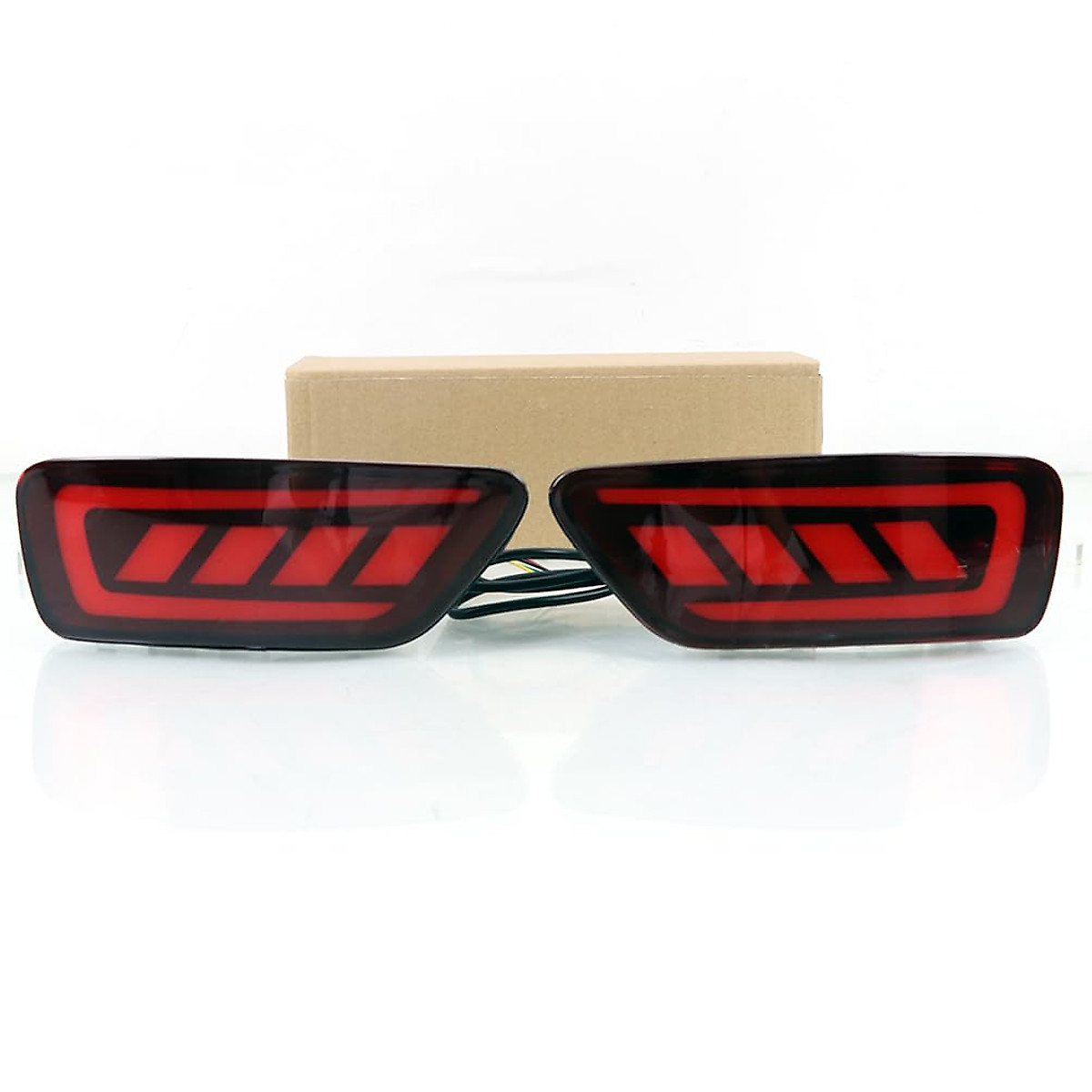 ECAHAYAKU Compatible With Jeep Compass 2011-2016,Jeep Grand Cherokee 2011-2021,Dodge Journey 2011-2017, LED Bumper Light Brake Light Rear Fog Lamp Dynamic Turn Signal Reflector