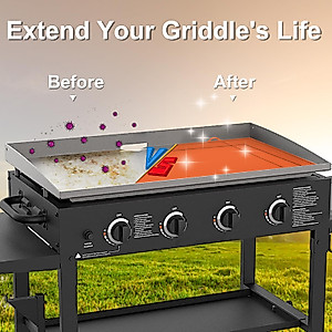 HONSREO 36" Griddle Silicone Mat for Blackstone 36/30/28 Inch, Food Grade Grill Protective Mat Overall Product Dimensions Grill Protector Cover Cuttable and Customizable