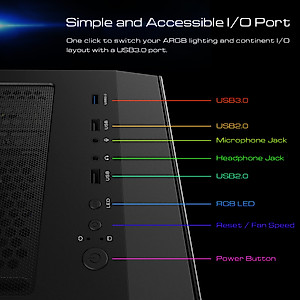 GAMDIAS Apollo E2 Elite Gaming Case Mid Tower ATX 2 x 200mm ARGB Fan Trapezoidal Tempered Glass Panel with Tool Free Installation Tempered Glass Window (Apollo E2 Elite) Black