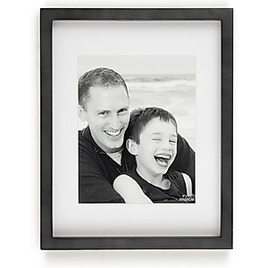 Displays2go Wood Matted Picture Frames for Wall Mount Use (Set of 2), 8 by 10", Black