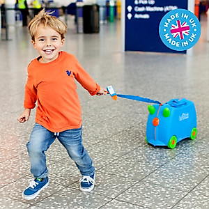Trunki Ride-On Kids Suitcase | Tow-Along Toddler Luggage | Carry-On Cute Bag with Wheels | Kids Luggage and Airplane Travel Essentials: Terrance Boy Blue