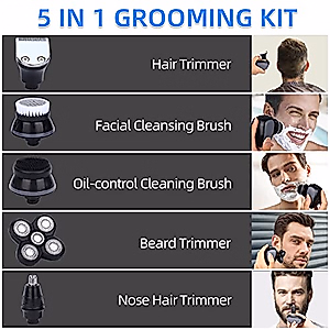 Phailincos Shaver Razor for Men 5 in 1 Buffet Hair Clipper 4D Whole Body Wash