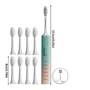 Electric Toothbrush for Adults, 8 Brush Heads Sonic Electric Toothbrushes, 5 Modes Power Rechargeable Toothbrushes for Deep Clean, 5 Hours Charge Last 180 Days