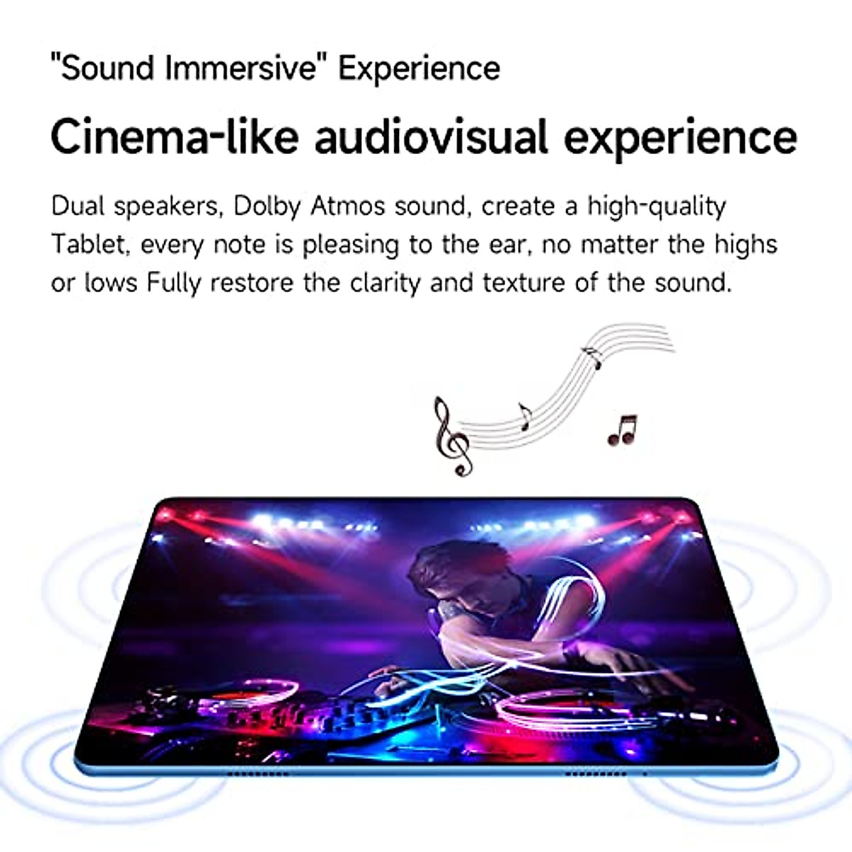 Qinlorgo 10.1 Inch Tablet, Portable Tablet 6G RAM 128G ROM 5G WiFi 100-240V Octa Core Processor for Travel for Home (US Plug)